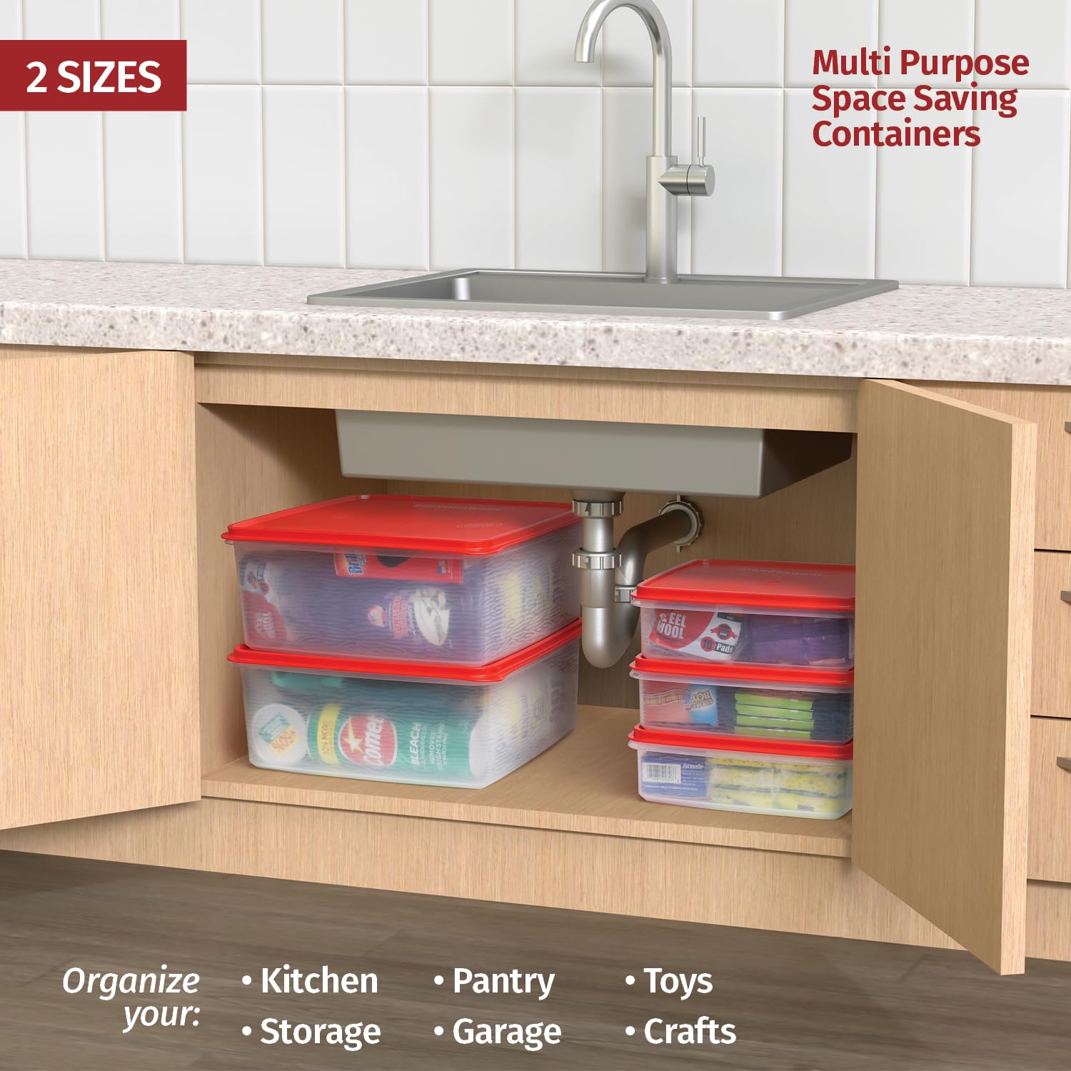 Plastic Storage Containers with Lids - 11L Storage Bins with Lids – Airtight Plastic Storage Bins for Food Storage, Pet Food, Rice– Stackable Clear Organizing Bins for Toy Storage, Garage, Pantry
