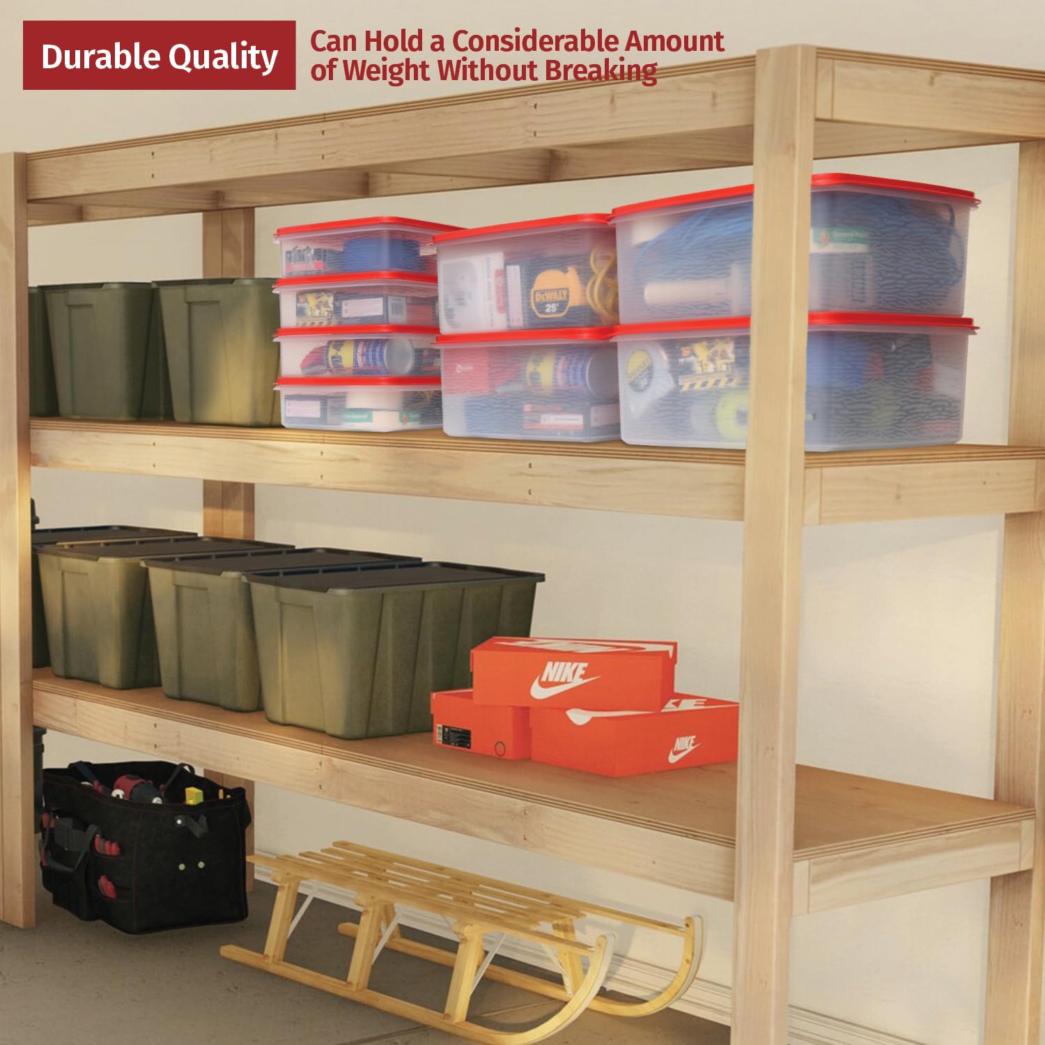Plastic Storage Containers with Lids - 11L Storage Bins with Lids – Airtight Plastic Storage Bins for Food Storage, Pet Food, Rice– Stackable Clear Organizing Bins for Toy Storage, Garage, Pantry