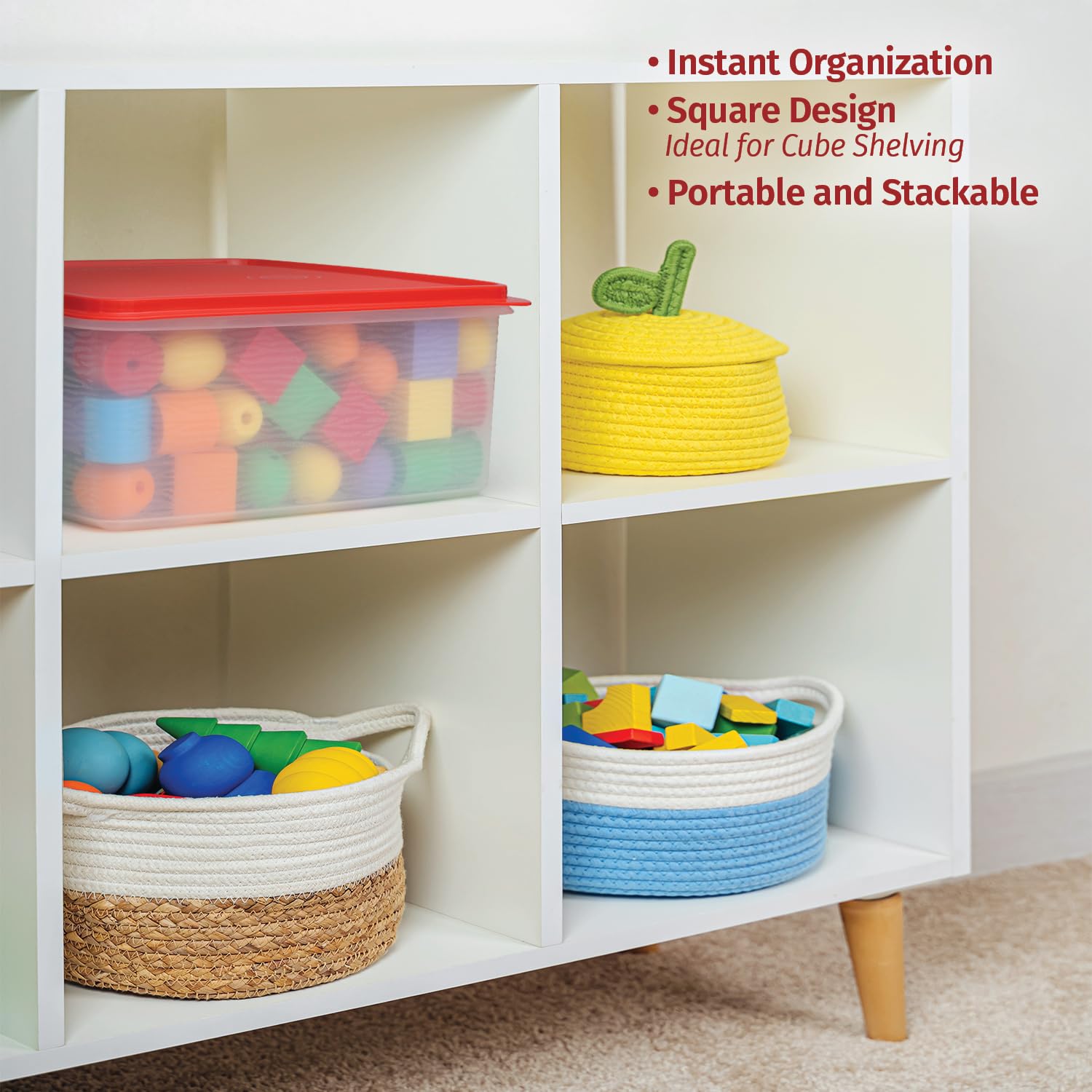 Plastic Storage Containers with Lids - 11L Storage Bins with Lids – Airtight Plastic Storage Bins for Food Storage, Pet Food, Rice– Stackable Clear Organizing Bins for Toy Storage, Garage, Pantry