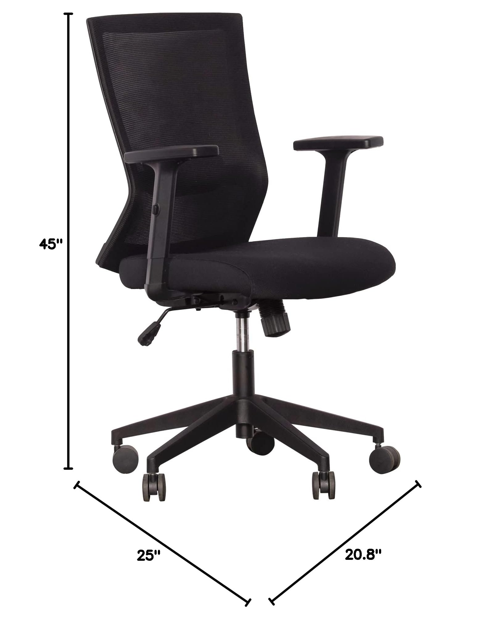 WeWork We Work Office Chair with Adjustable Arms and Lumbar Support, in Black
