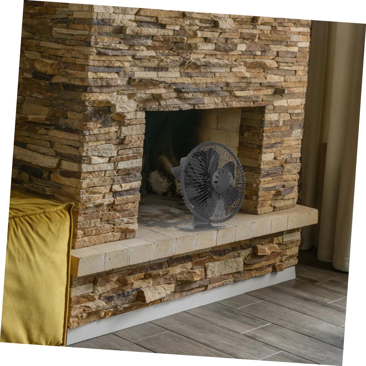 Veemoon Stove Fan Fan 6 Blades Fireplace Fan Heat-Powered Oscillating Stove Fan for Wood Burning Stoves