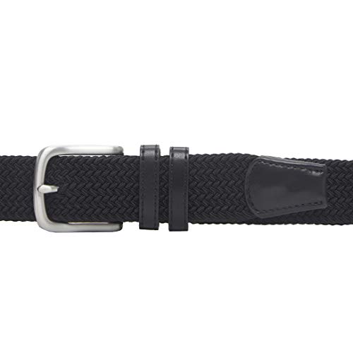 Amazon Essentials Men's Stretch Woven Braid Belt, Black, 32