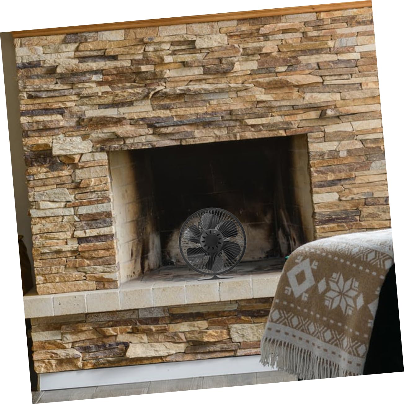 Veemoon Stove Fan Fan 6 Blades Fireplace Fan Heat-Powered Oscillating Stove Fan for Wood Burning Stoves