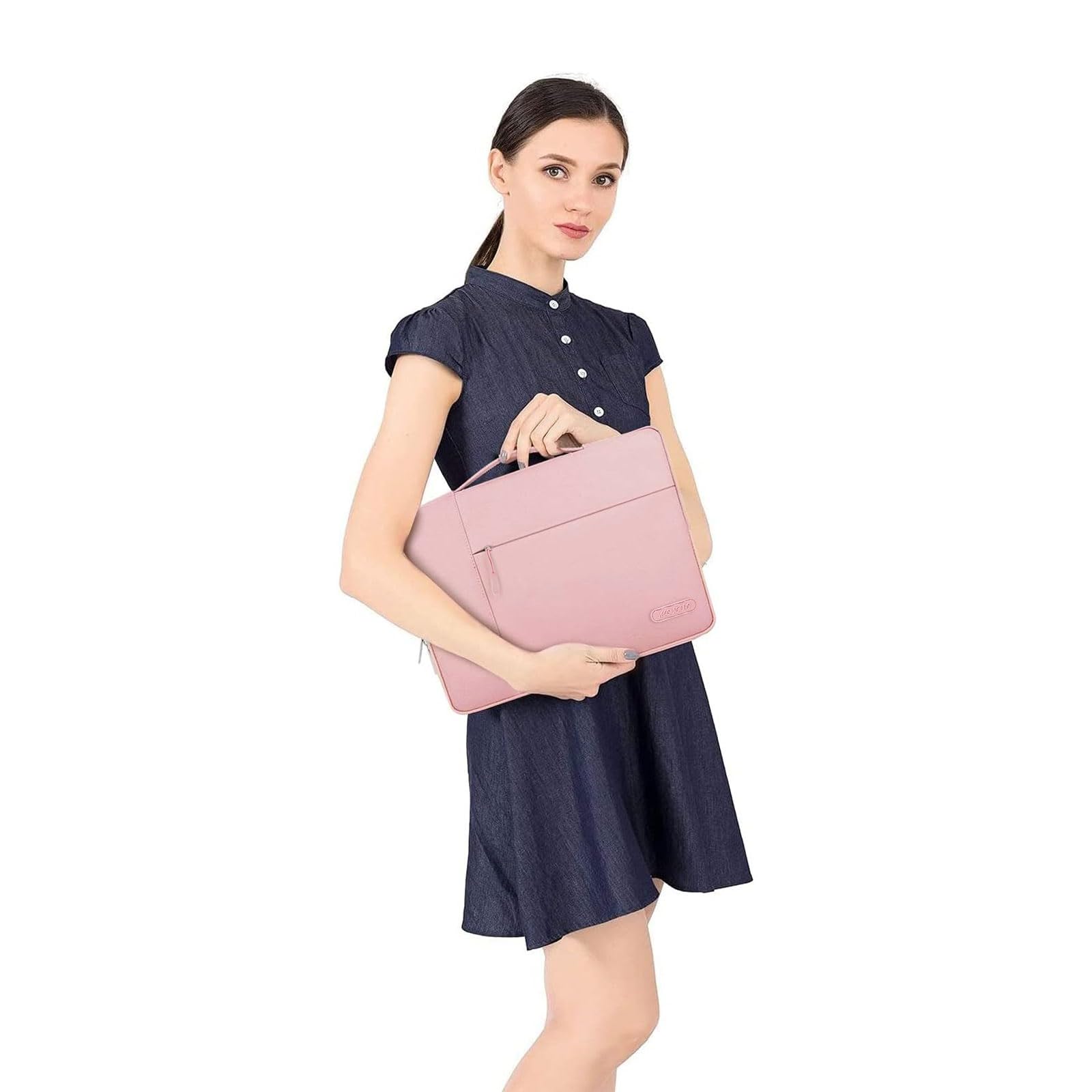MOSISO Laptop Case 16 inch, 15-15.6 inch Laptop Sleeve with Handle Compatible with MacBook Pro 16 inch, HP, Acer, Dell, Lenovo, ASUS Notebook, Polyester Multifunctional Computer Bag, Pink