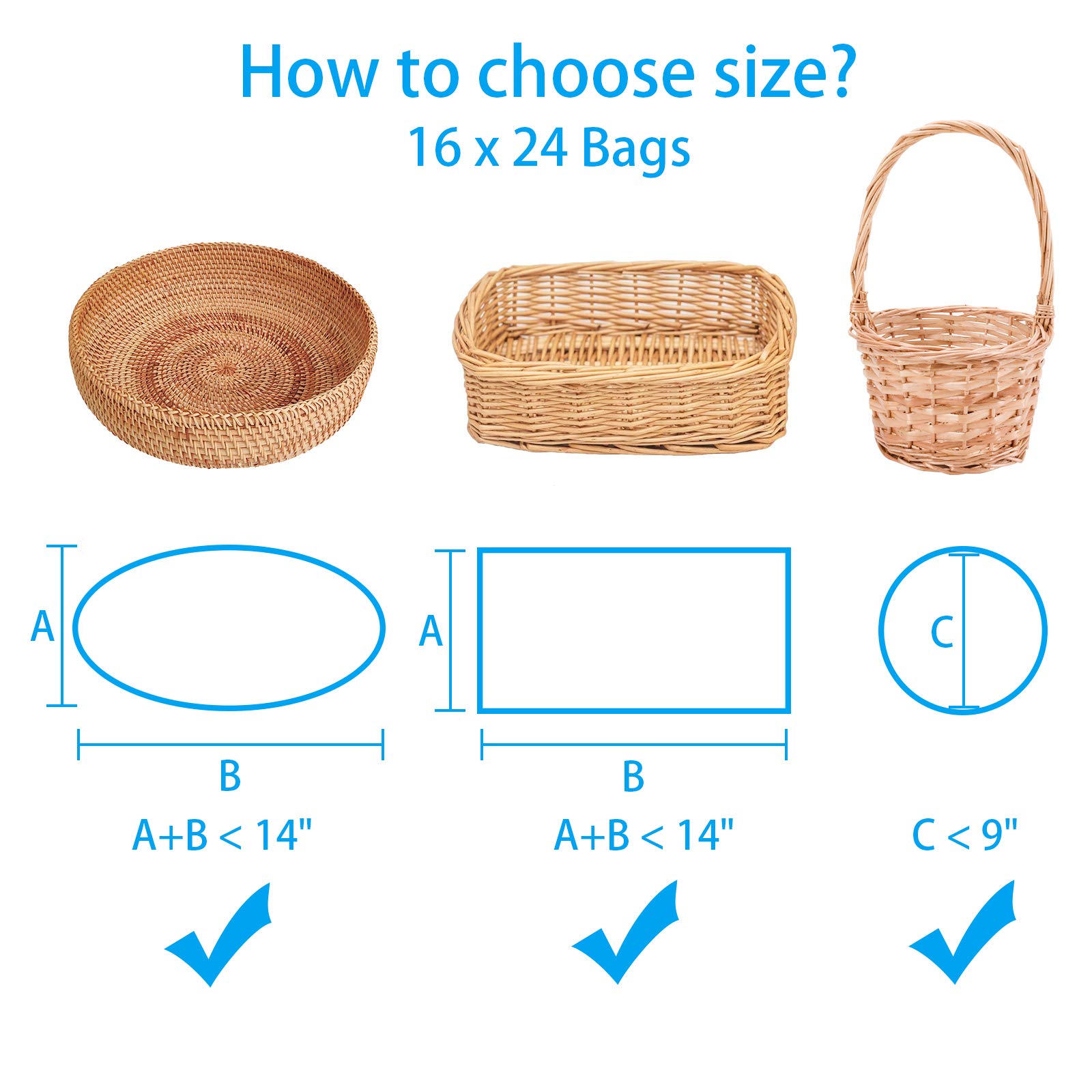 Awpeye Clear Basket Bags, 25 Pack Large Cellophane Wrap for Baskets and Gifts, 16x24 Inches Cellophane Bags, 2 Mil Thick