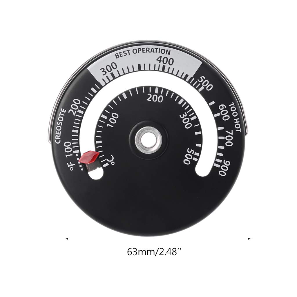 GUSENG Magnetic Stove Flue Pipe Fan Fireplace Thermometer Multi Fuel Efficiently Woodstove Woodburner Stove Pipe