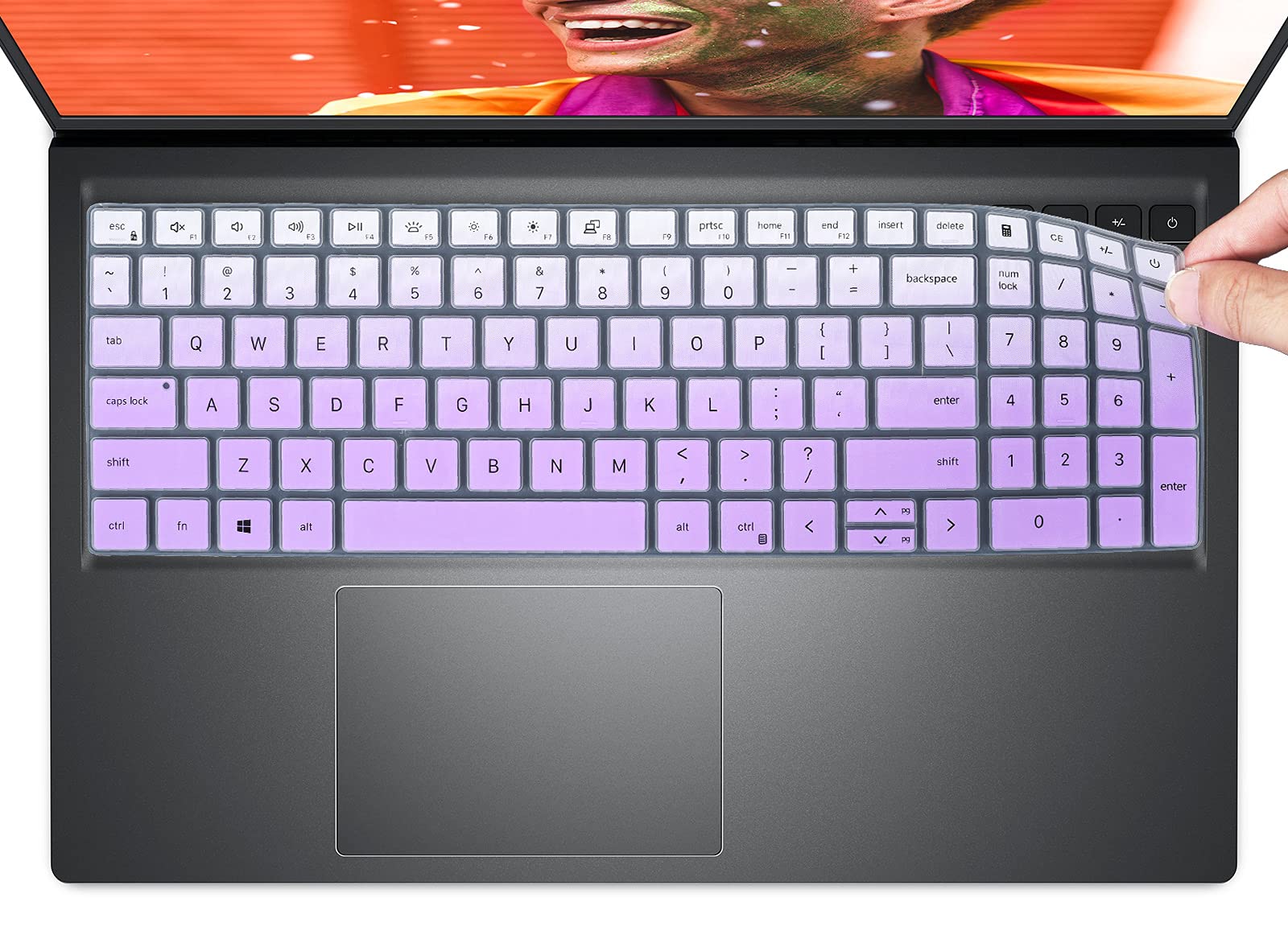 Keyboard Cover for 2024 2023 15.6 Dell Inspiron 15 3510 3511 3515 3520 3525 3530 3535 5510 5515 5518 15.6 / Vostro 15 3510 3520 5510 5515 15.6" / Latitude 3520 15.6 Laptop Skin -Ombre Purple