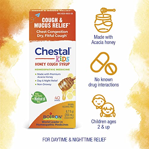 Boiron Chestal Honey Children's Cough Syrup for Nasal and Chest Congestion, Runny Nose, and Sore Throat Relief - 6.7 Fl oz
