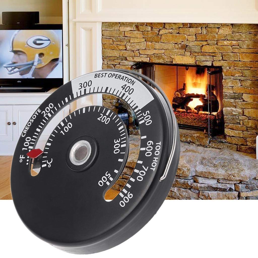GUSENG Magnetic Stove Flue Pipe Fan Fireplace Thermometer Multi Fuel Efficiently Woodstove Woodburner Stove Pipe