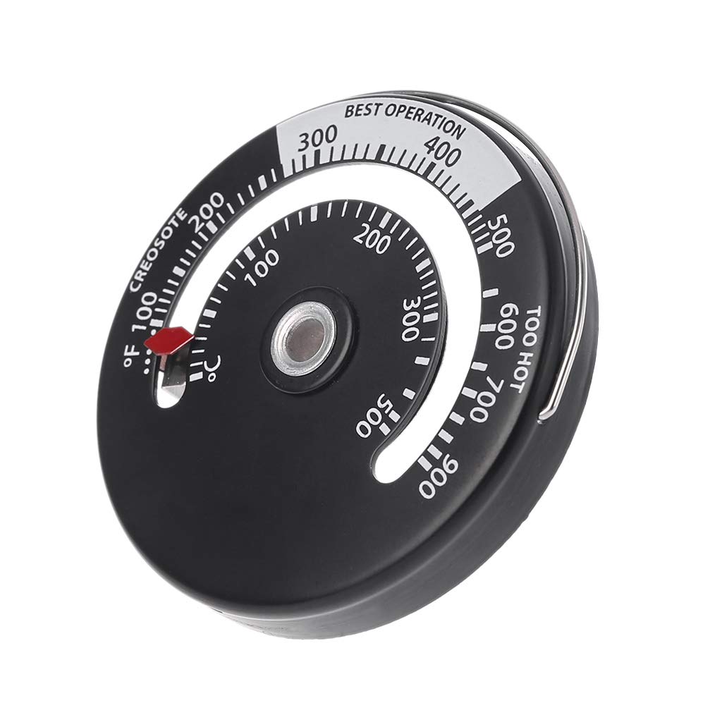 GUSENG Magnetic Stove Flue Pipe Fan Fireplace Thermometer Multi Fuel Efficiently Woodstove Woodburner Stove Pipe