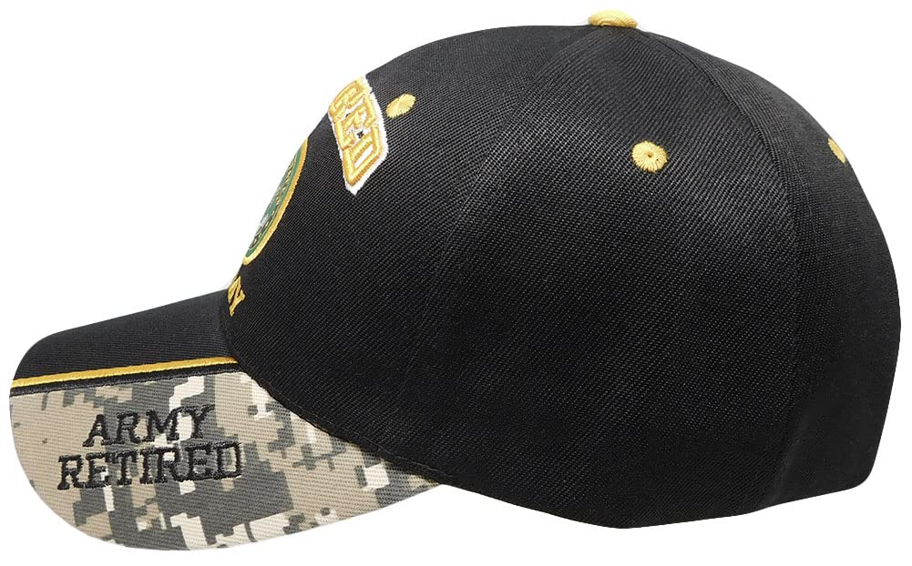 kys U.S. Army Retired Cap With Emblem- Black/Camo