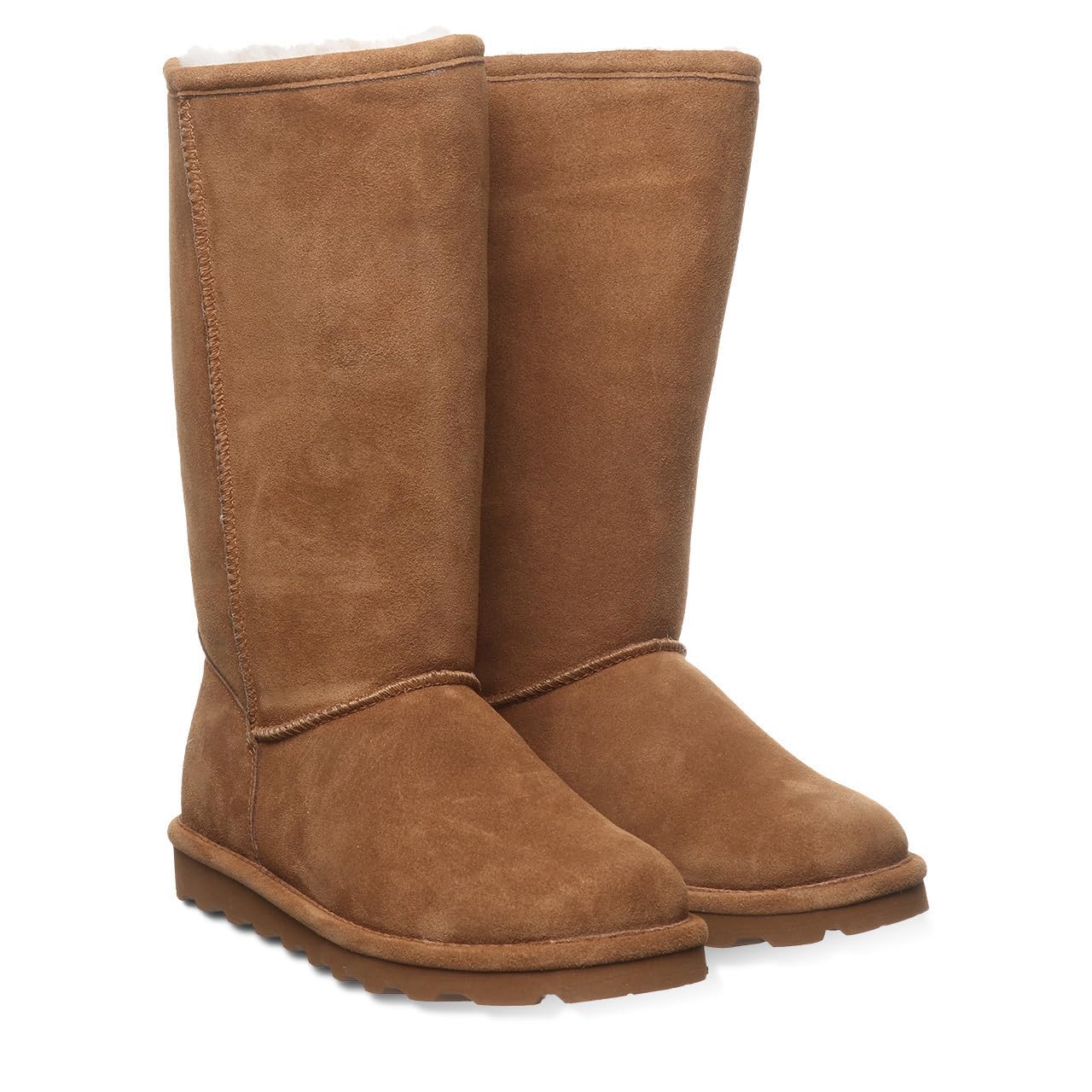 BEARPAW Women's Elle Tall Vegan Hickory Size 7 | Women's Slip On Boots | Comfortable Suede Winter Boot