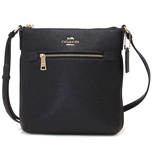 COACH Women's Mini Rowan File Shoulder Crossbody Bag (Crossgrain Leather - Black)