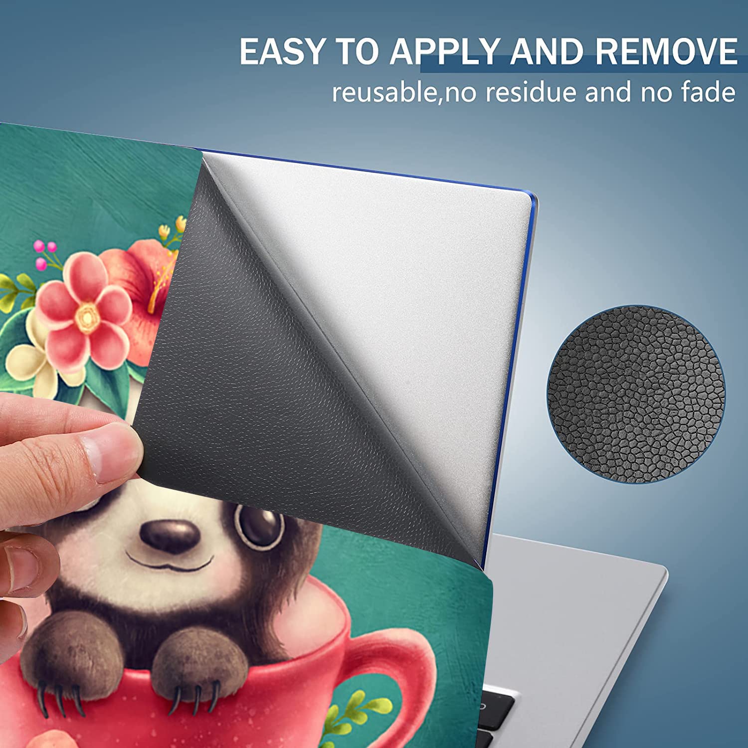 15 15.4 15.6 Inches Laptop Skin Sticker Universal 12.1 13 13.3 14 Inches Netbook Skin Sticker Personalized Reusable Notebook PC Art Protector(Cute Teacup Bear)