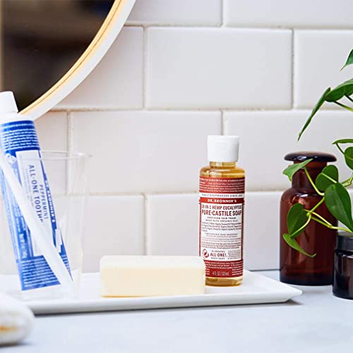 Dr. Bronner’s - Pure-Castile Liquid Soap (Eucalyptus, 8 ounce) - Made with Organic Oils, 18-in-1 Uses: Face, Body, Hair, Laundry, Pets and Dishes, Concentrated, Vegan, Non-GMO