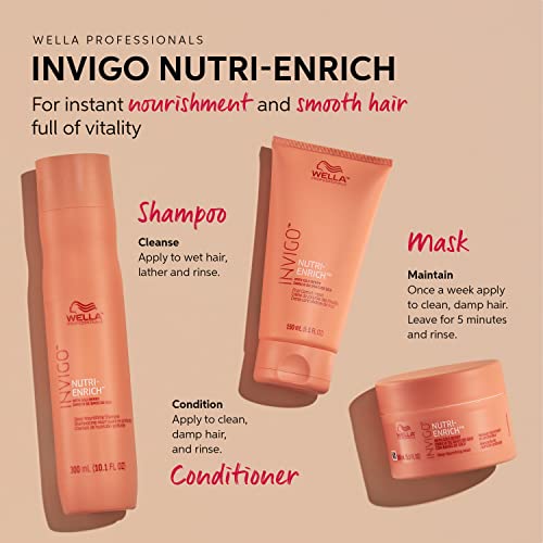 Wella Professionals Invigo Nutri-Enrich Shampoo, Professional Deep Nourishing Shampoo For Dry & Damaged Hair, 33.8 Fl oz