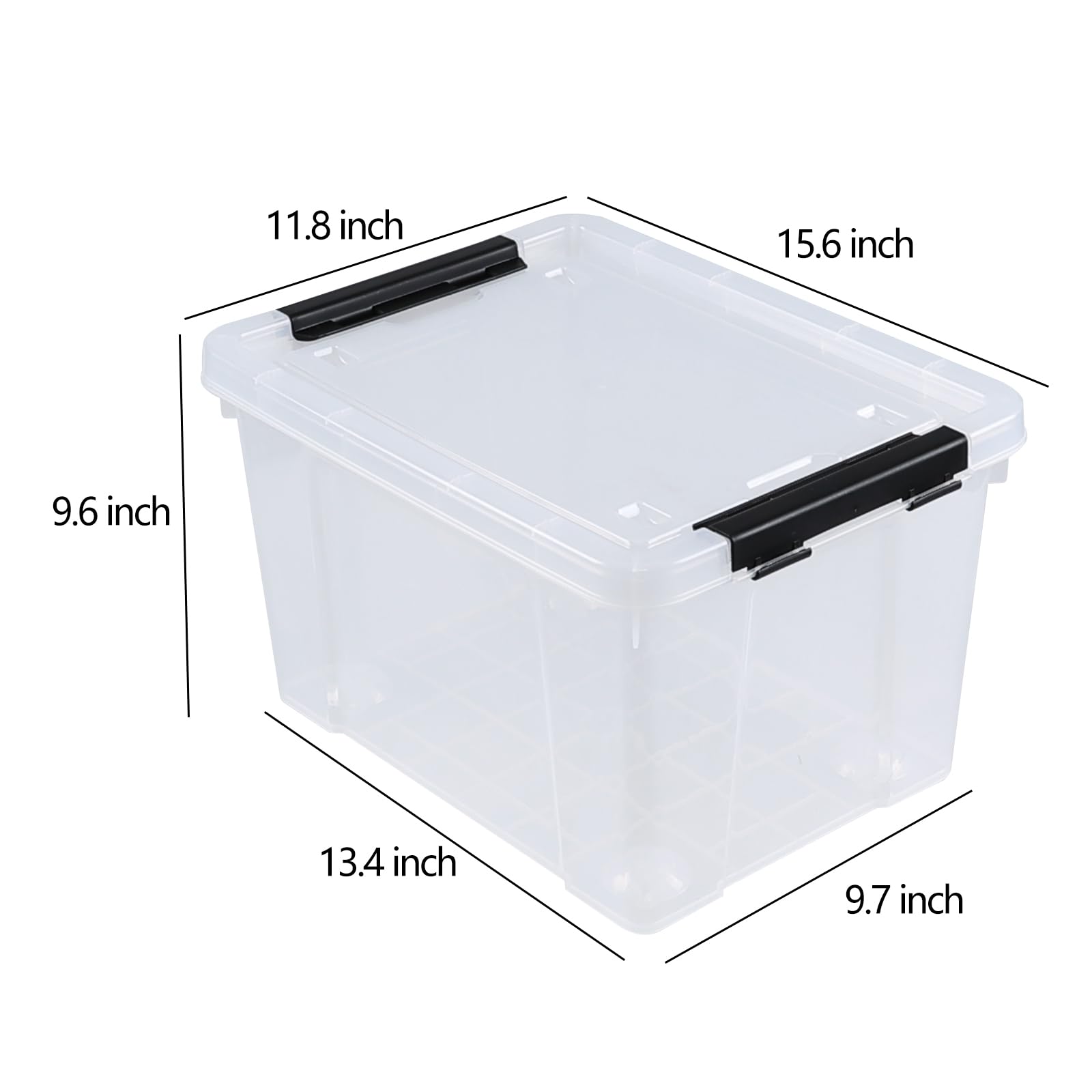 Pekky 22 Quart Latching Storage Container Bin with Wheels, 6 Packs Plastic Storage Tote Box, Clear