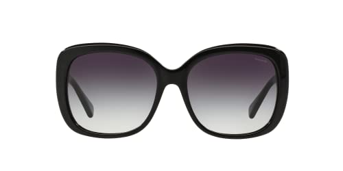 COACH Woman Sunglasses Black Frame, Grey Gradient Lenses, 58MM
