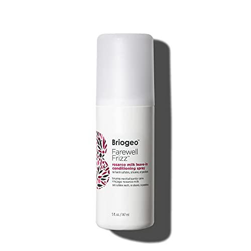 Briogeo Farewell Frizz Rosarco Milk Leave In Conditioning Spray | Coconut Oil & Argan Oil | Anti Frizz Hair Products for Straight, Wavy and Curly Hair | 5 Ounces