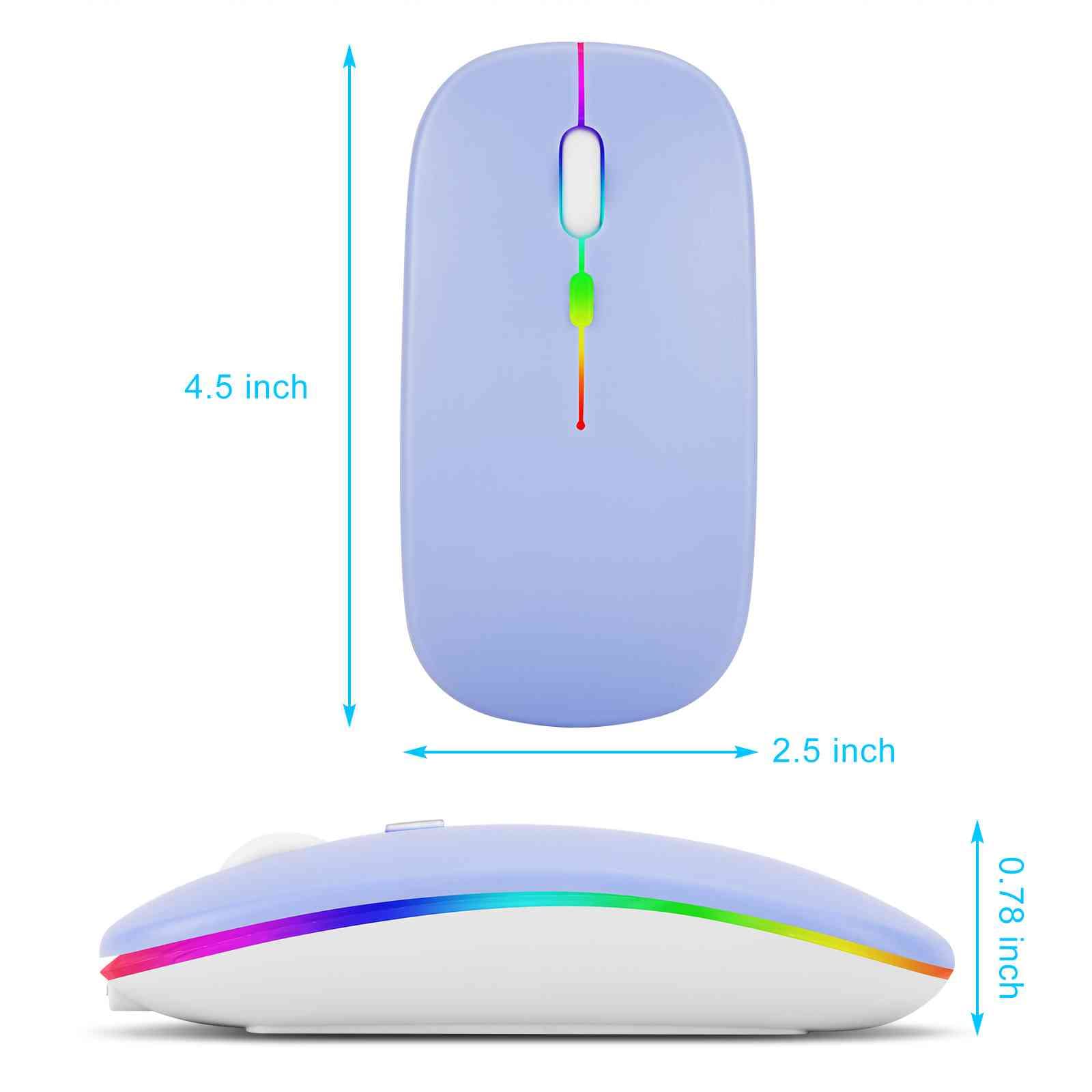 UX030 Lightweight Keyboard and Mouse with Background RGB Light, Multi Device Slim Rechargeable Keyboard Bluetooth 5.1 and 2.4GHz Stable Connection Keyboard Compatible with Dell G15 5511 Gaming Laptop