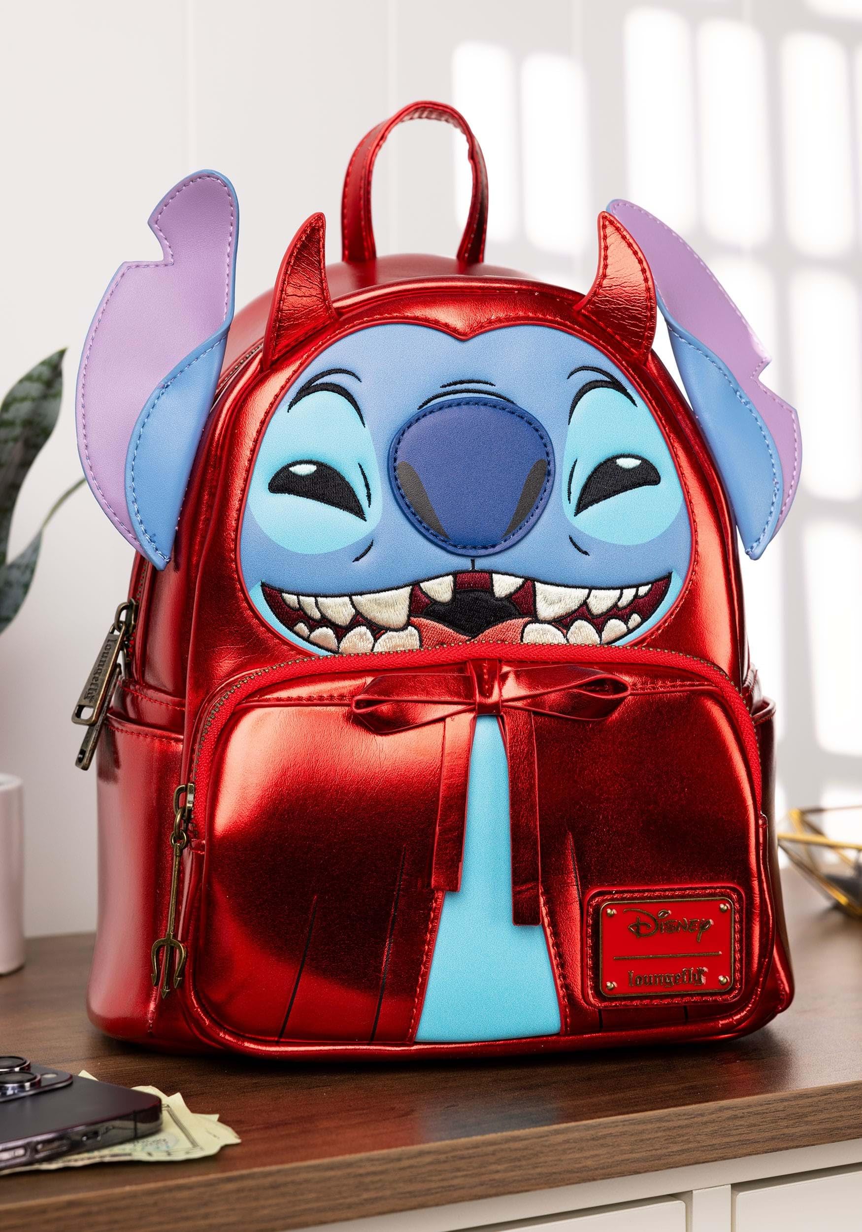 Loungefly Disney Stitch Devil Double Strap Mini Backpack