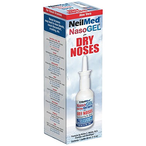 NasoGel Water Soluble Saline Nasal Gel Spray for Dry Noses by NeilMed - 1 fl.oz.- 30 ml