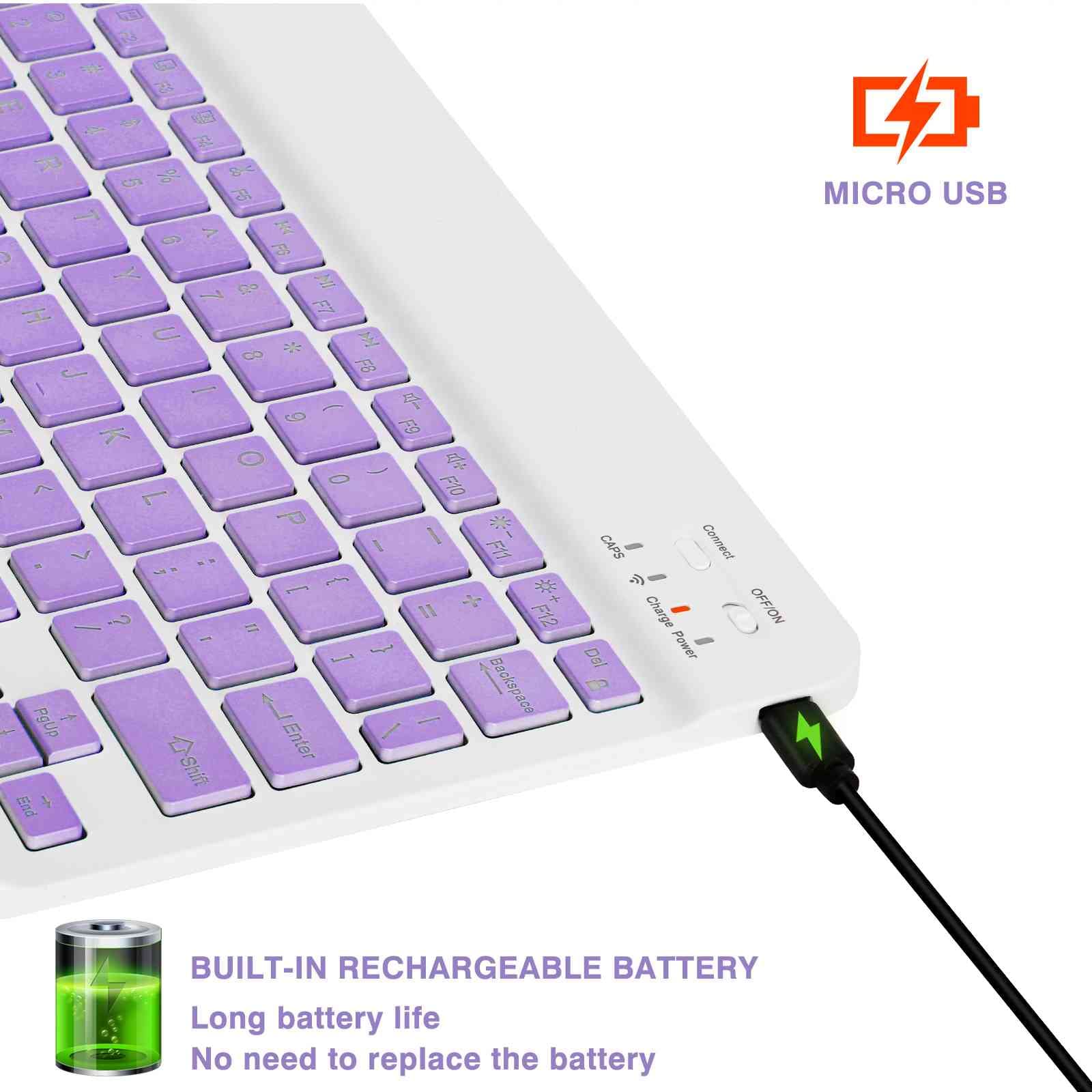 UX030 Lightweight Keyboard and Mouse with Background RGB Light, Multi Device Slim Rechargeable Keyboard Bluetooth 5.1 and 2.4GHz Stable Connection Keyboard Compatible with Dell G15 5511 Gaming Laptop