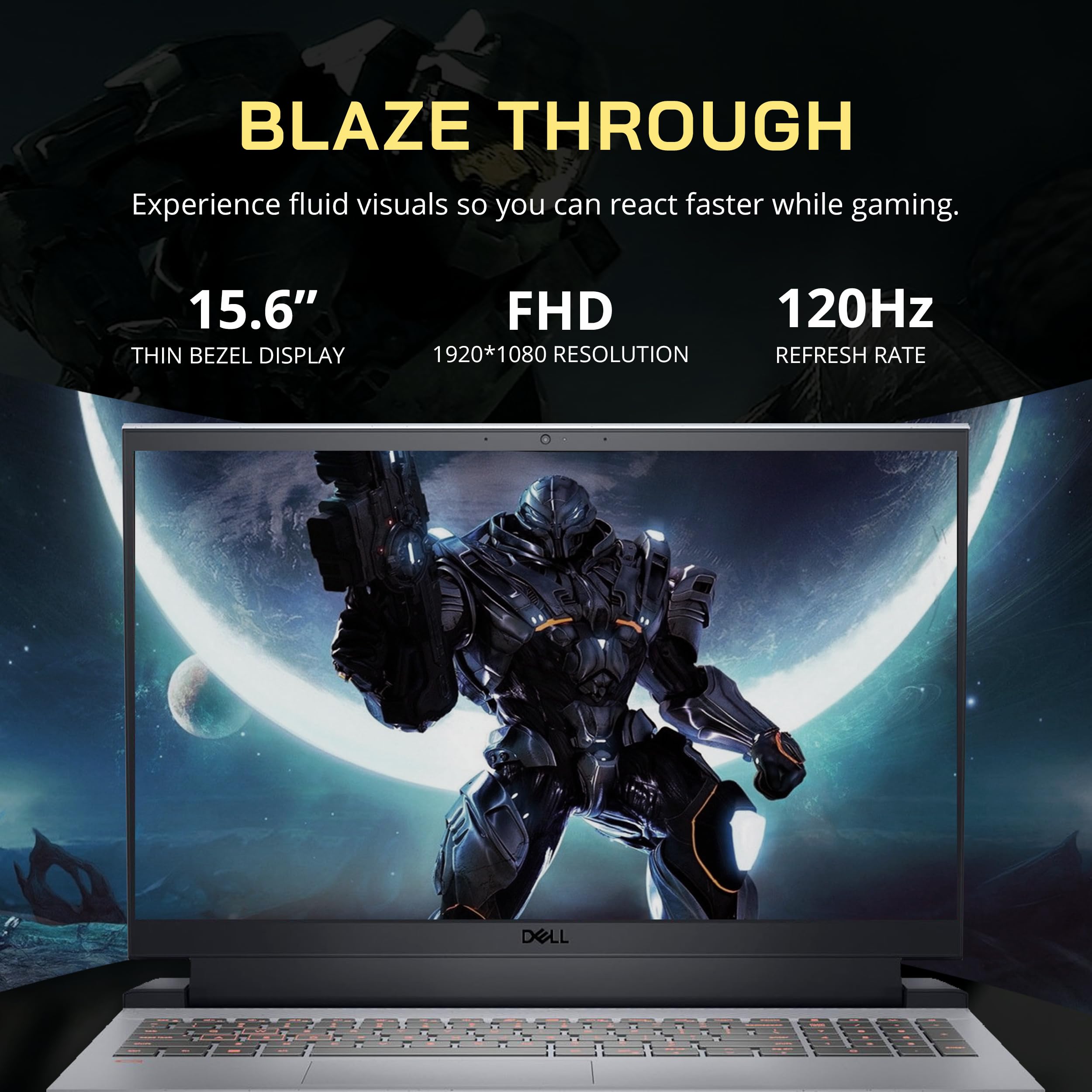 Dell G15 15.6" FHD 120Hz Gaming Laptop, AMD Ryzen 5 6600H, 16GB DDR5 RAM, 1TB PCIe SSD, NVIDIA GeForce RTX 3050, Backlit Keyboard, HD Camera, Win 11 Pro, Gray