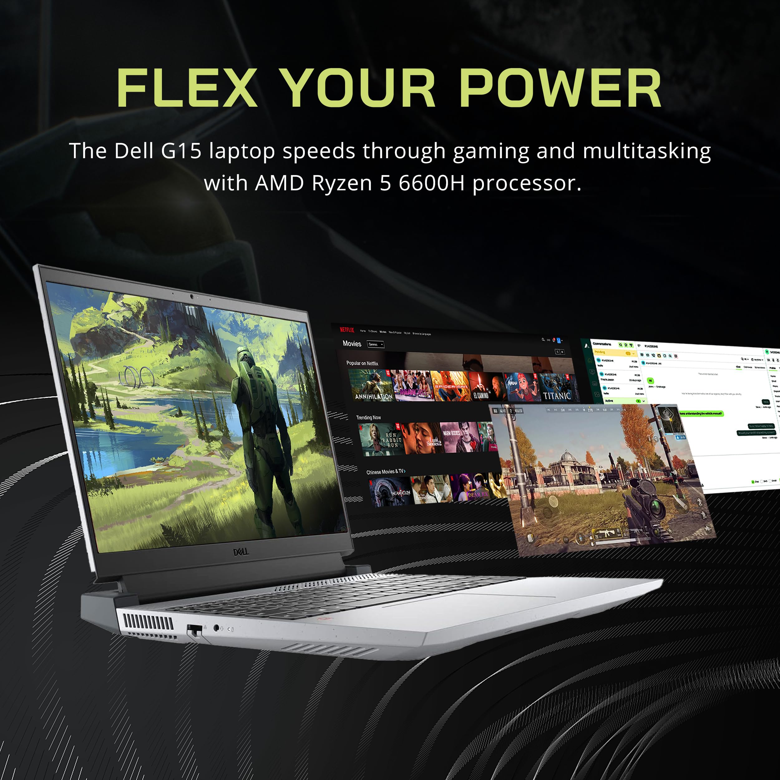 Dell G15 15.6" FHD 120Hz Gaming Laptop, AMD Ryzen 5 6600H, 16GB DDR5 RAM, 1TB PCIe SSD, NVIDIA GeForce RTX 3050, Backlit Keyboard, HD Camera, Win 11 Pro, Gray