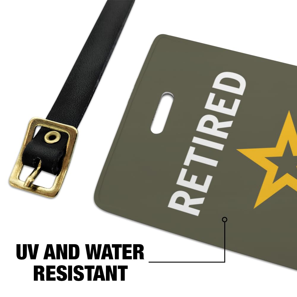 U.S. Army Retired Logo Luggage ID Tags Suitcase Carry-On Cards - Set of 2