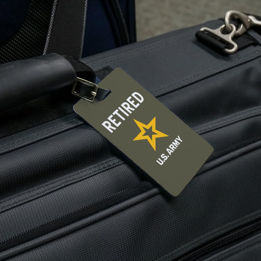 U.S. Army Retired Logo Luggage ID Tags Suitcase Carry-On Cards - Set of 2