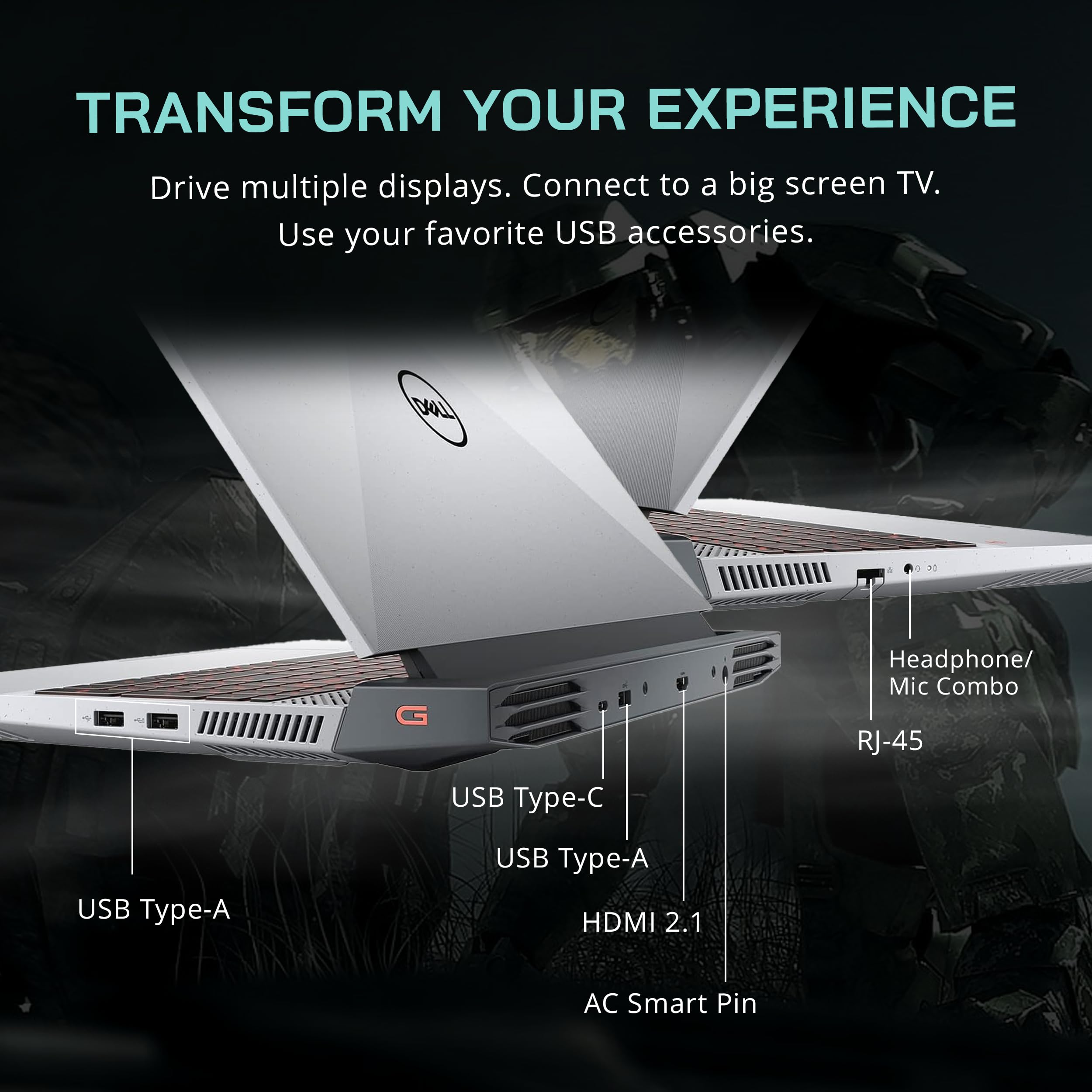 Dell G15 15.6" FHD 120Hz Gaming Laptop, AMD Ryzen 5 6600H, 16GB DDR5 RAM, 1TB PCIe SSD, NVIDIA GeForce RTX 3050, Backlit Keyboard, HD Camera, Win 11 Pro, Gray
