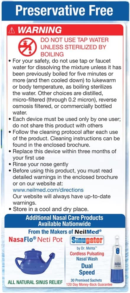 Neilmed Sinus Rinse - Nasal Rinse Refill Kit - 100 per Box