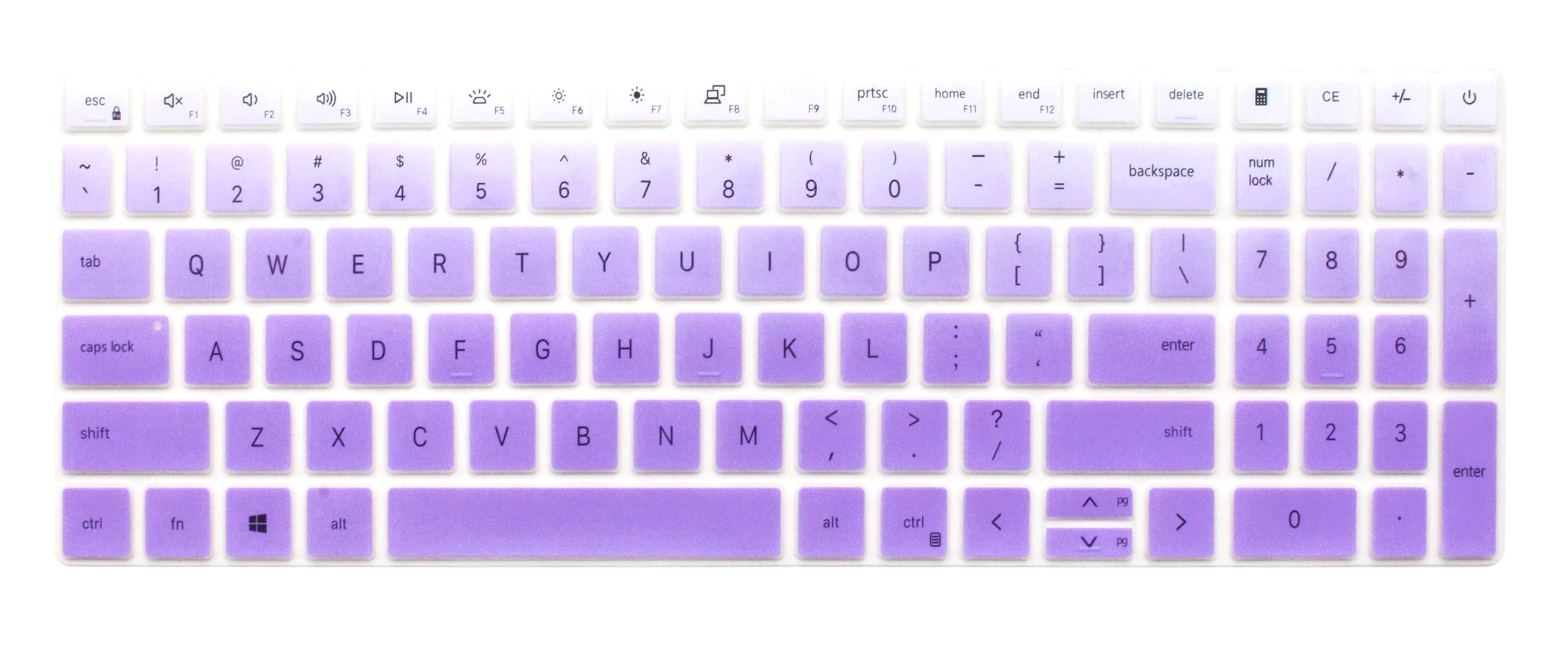 Silicone Keyboard Cover Compatible for 2021 Dell Inspiron 15 5510 5515 5518 , Dell Inspiron 15 3000 3510 3511, Dell Inspiron 16 Plus 7610, Dell Latitude 3520 15.6" (Purple Ombre