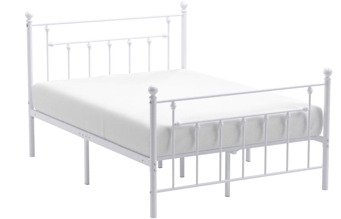 VECELO Full Size Metal Platform Bed Frame with Headboard and Footboard, Heavy Duty Slat Support/No Box Spring Needed Mattress Foundation/Underbed Storage Space, Victorian Style