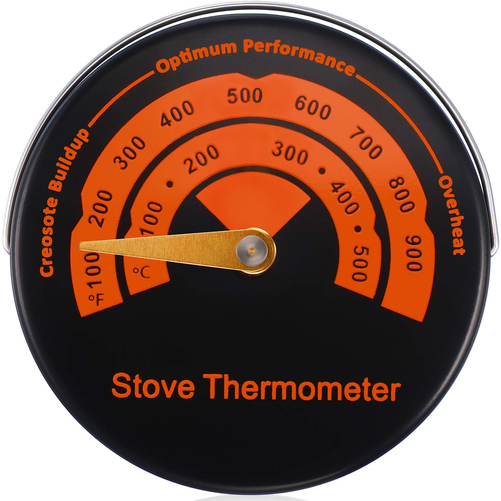 Frienda Wood Stove Thermometer Magnetic, Oven Temperature Meter Stove for Wood Burning Stoves Top, Avoiding Gas Stoves Pellet Stoves Chimney Pipe Damaged by Overheat(1 Piece)