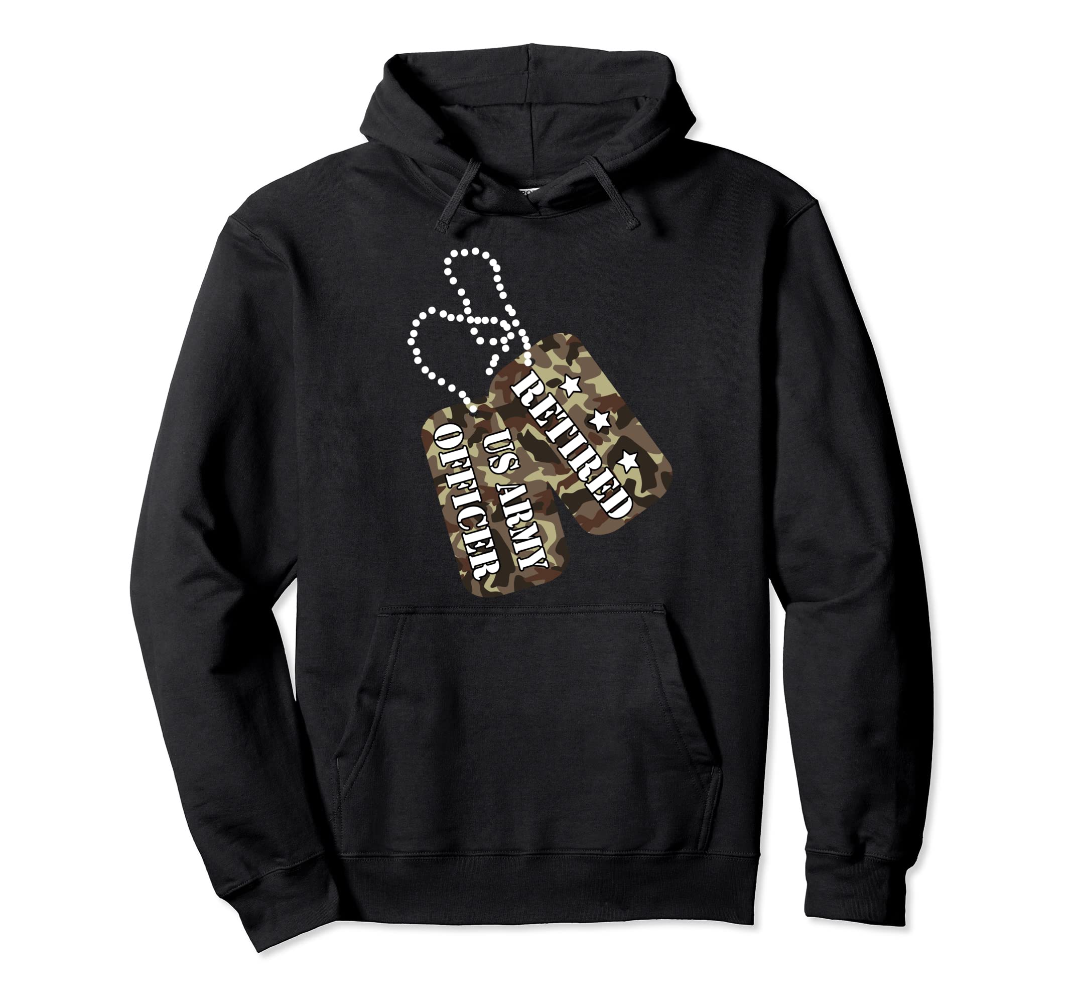 Retired US ARMY OFFICER Dog Tags Pullover Hoodie