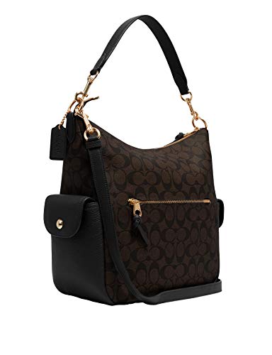 Coach Pennie Leather Shoulder Purse - #C1523 - Black/Brown/Signature