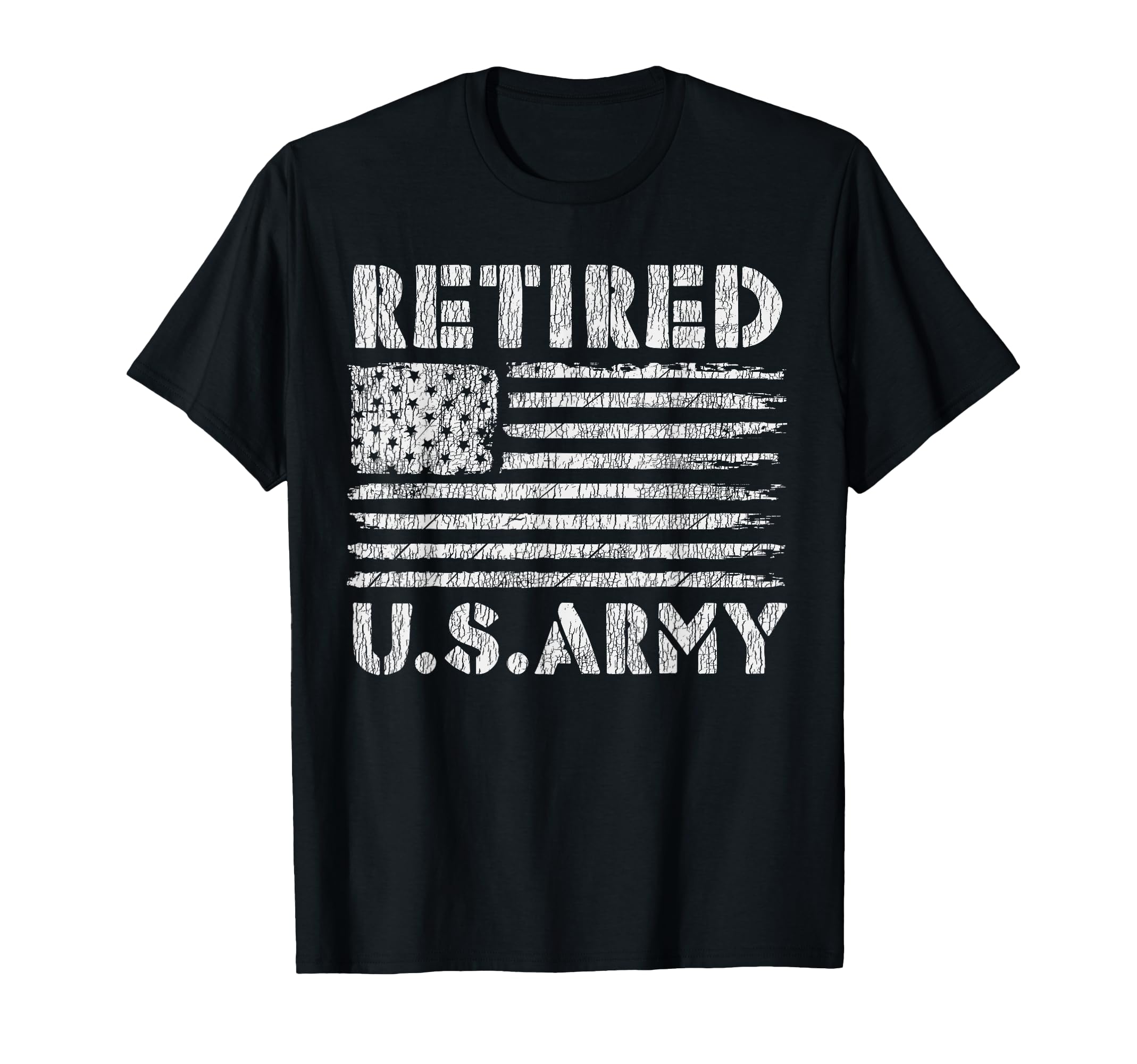 Vintage USA Flag Family Hero Proud Retired U.S Army Veteran T-Shirt