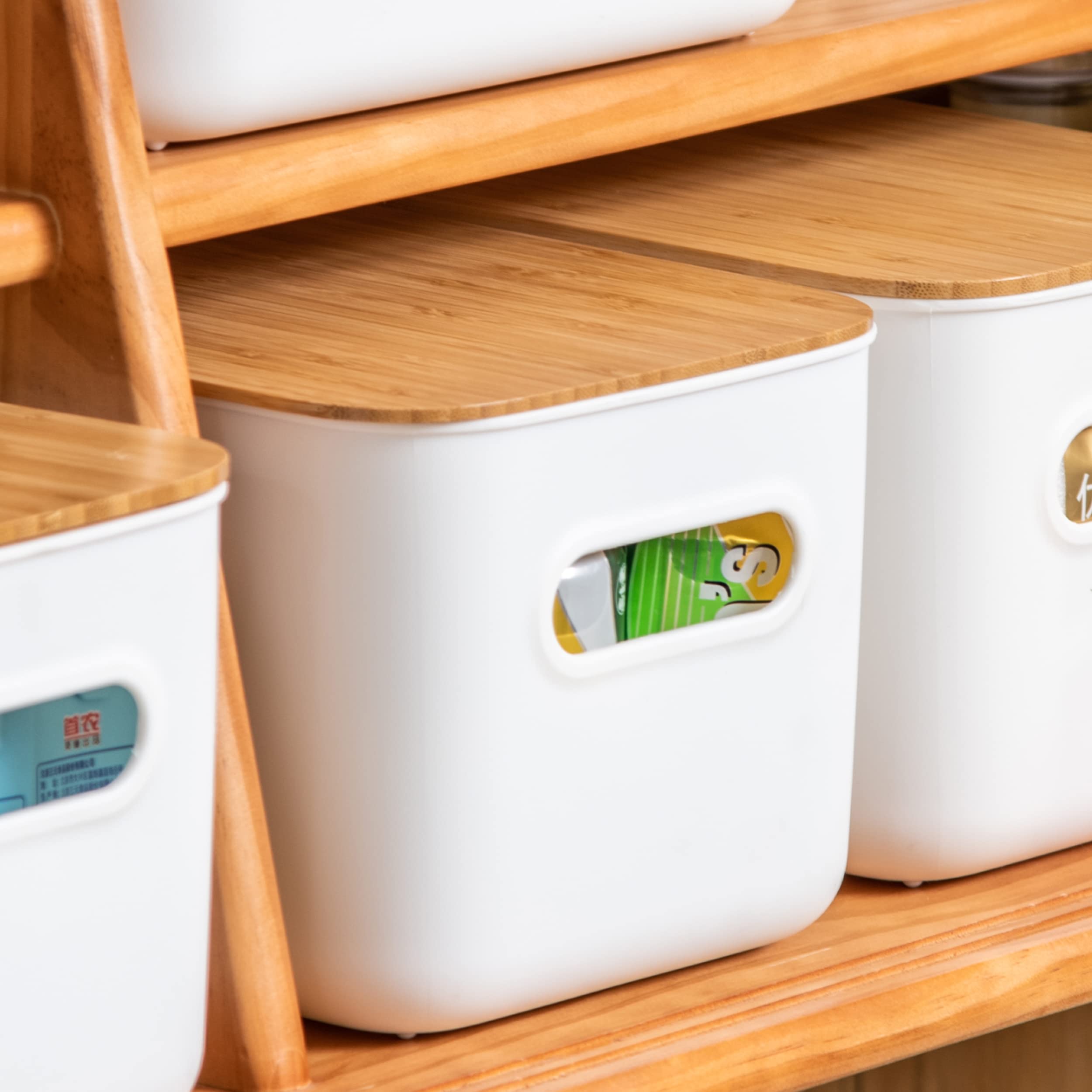 Citylife 3 Packs Plastic Storage Bins with Lids Storage Box with Handle Stackable Containers for Organizing