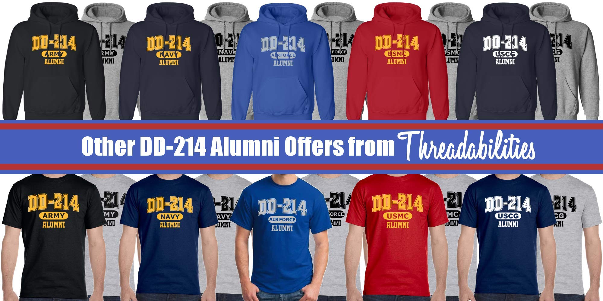 Threadabilities DD-214 US US Army Alumni T-Shirt for Proud, Brave Retired Army Veterans (Black, X-Large)