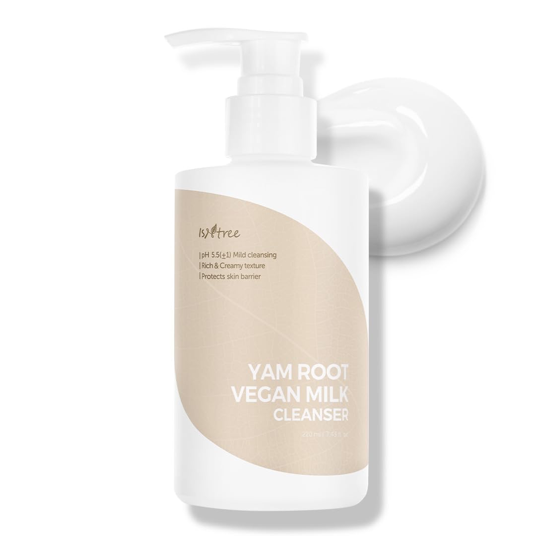 IsNtree Yam Root Vegan Milk Cleanser 220ml, 7.43 fl.oz | Korean Skincare | Rich & Creamy Texture | Hydrating & Mild | Vegan Skincare