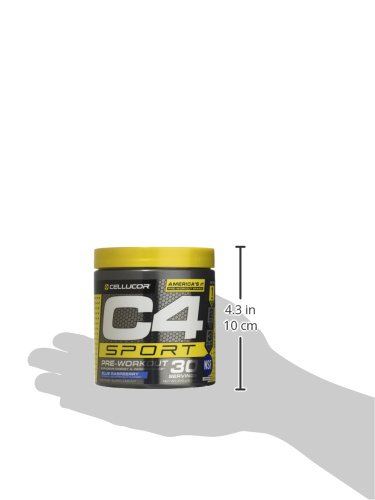 C4 Sport Pre Workout Powder Blue Raspberry - Pre Workout Energy with 3g Creatine Monohydrate + 135mg Caffeine and Beta-Alanine Performance Blend - NSF Certified for Sport | 30 Servings