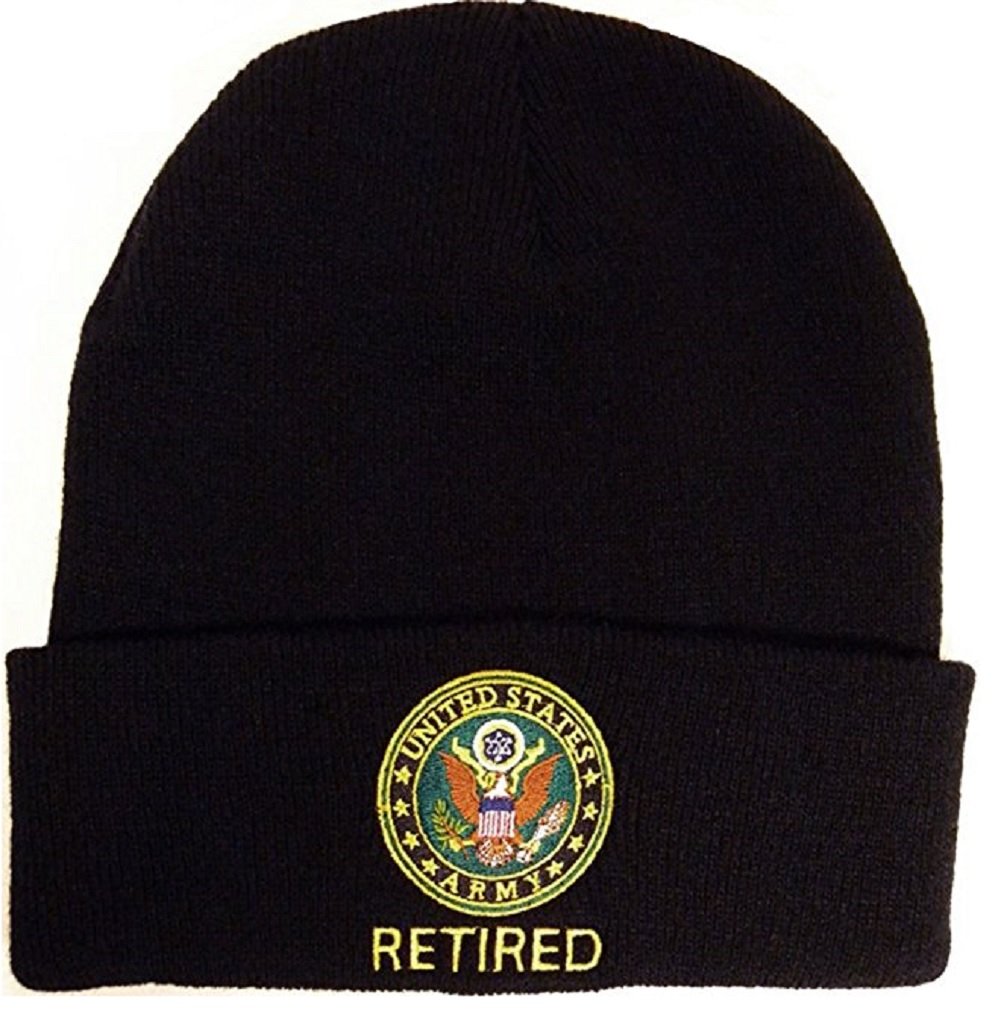 EAGLE CREST U.S. Army Retired Knit Beanie Cap. Black
