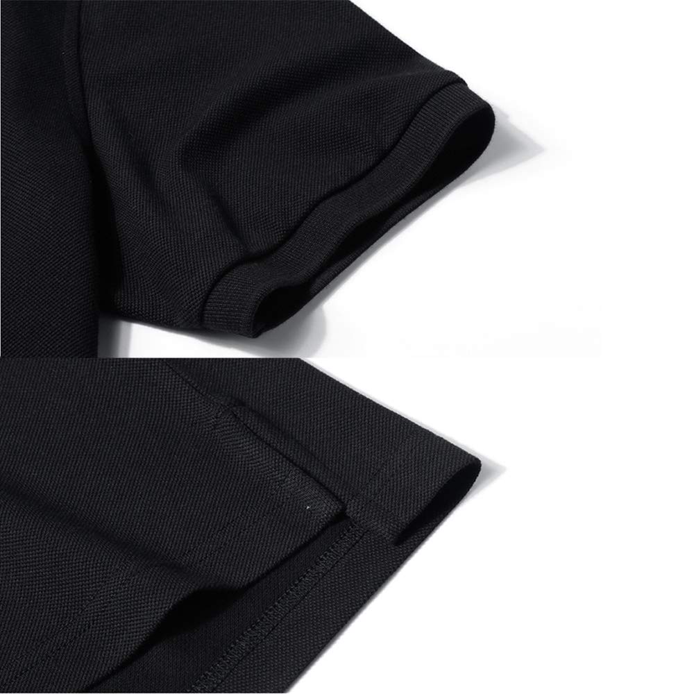 FANNOO Men's Polo Shirts U.S. Army Retired Embroidery Short Sleeve Regular-Fit Advantage Performance Shirts Black