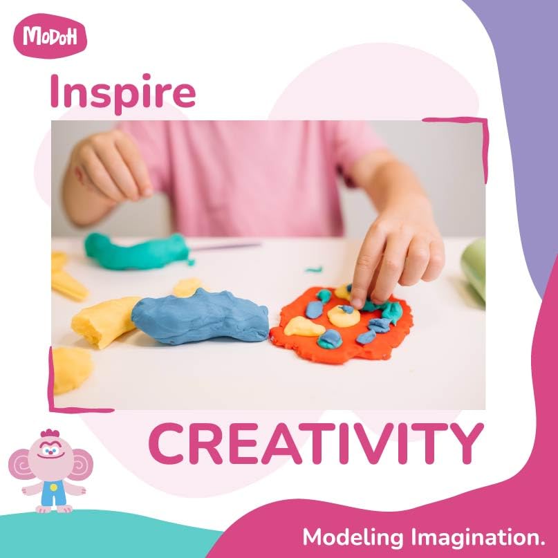 MODOH Plasticine Oil Based Modeling Clay, Non Hardening Reusable Clay, Non Toxic No Bake Professional Oil Base Sulfur Free Sculpting Clay (Assorted Colors Regular, 1 Lbs)