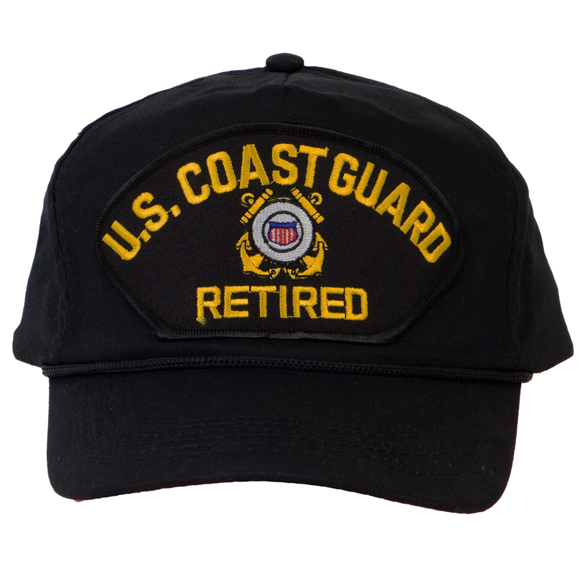 Men's Retired Series U.S. Military Veteran Unstructured Snapback Baseball Hat US Coast Guard Black