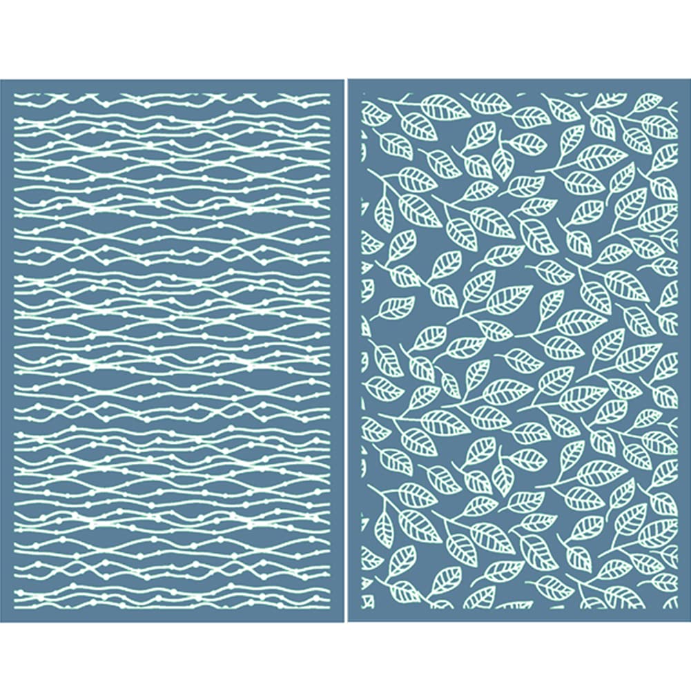 Silk Screen Stencils for Polymer Clay, 2PCS Reusable Silkscreen Print Kit, DIY Silk Screen Printing Stencils for Printing on Clay & Other Jewelry Clay Earrings Decoration