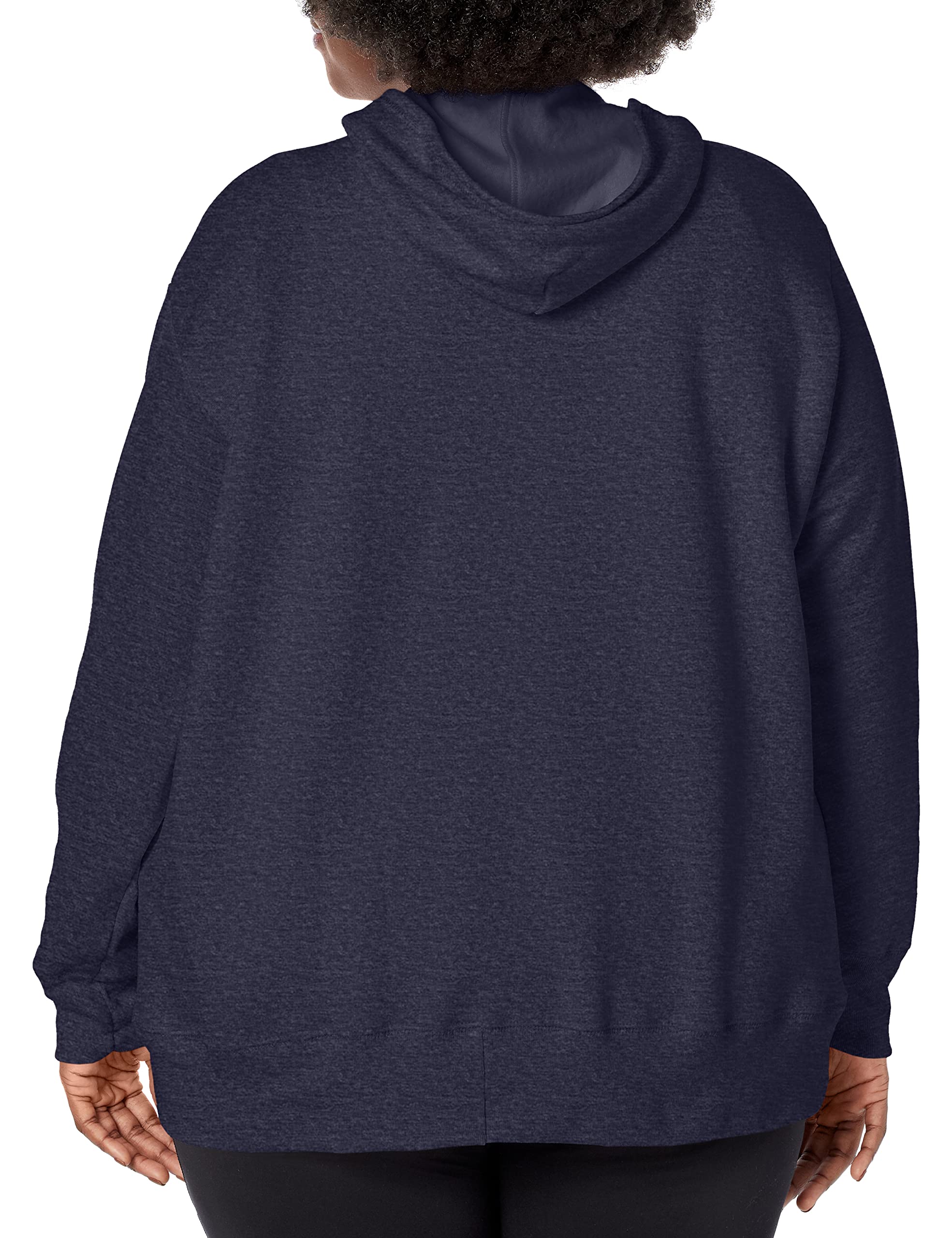 JUST MY SIZE womens Comfortsoft Ecosmart Fleece Full-zip Women's athletic hoodies, Navy Heather, 3X US