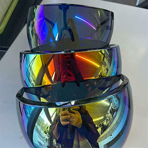 GAWYOEX Full Face Sunglasses,Oversized Polarized Tinted Face Shield,Mirrored Face Shield Anti-fog for Outdoor, Futuristic Cycling Beach for Men & Women(C)